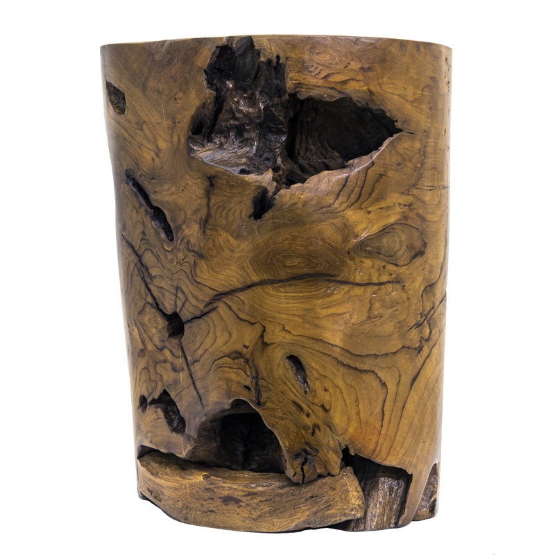 Millwood Pines Adale Solid Teak Root Accent End Table | Wayfair