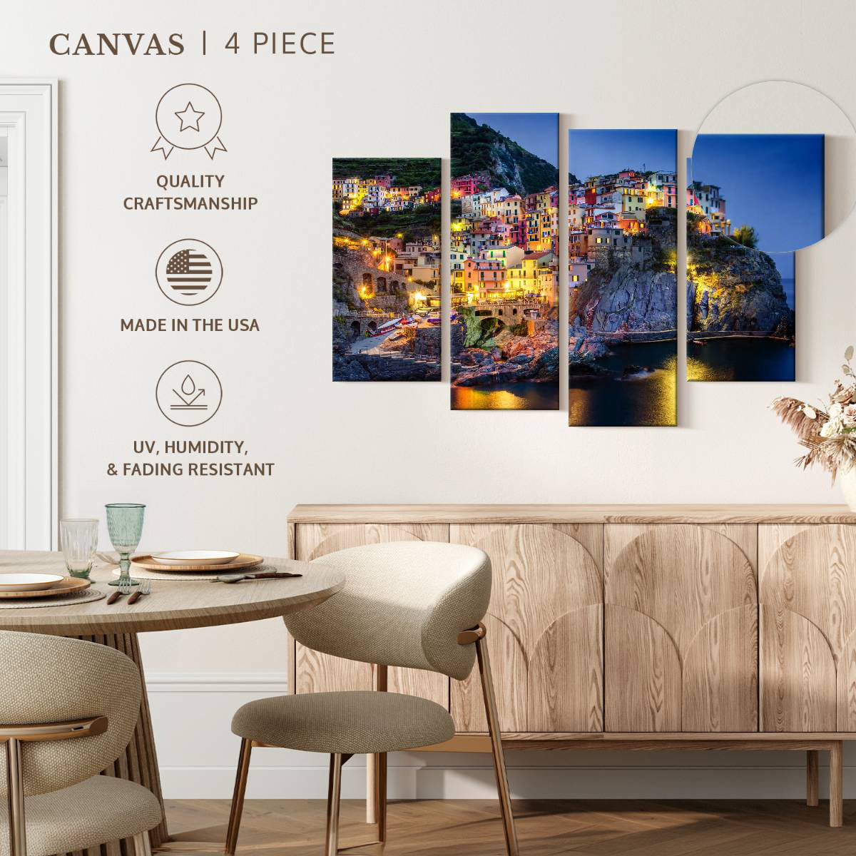 Beachcrest Home™ Gillard Cinque Terre Night View | Wayfair