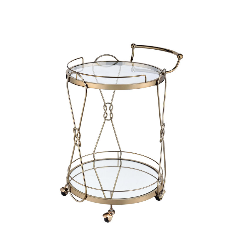 Everly Quinn Champagne Finish Serving Cart | Wayfair