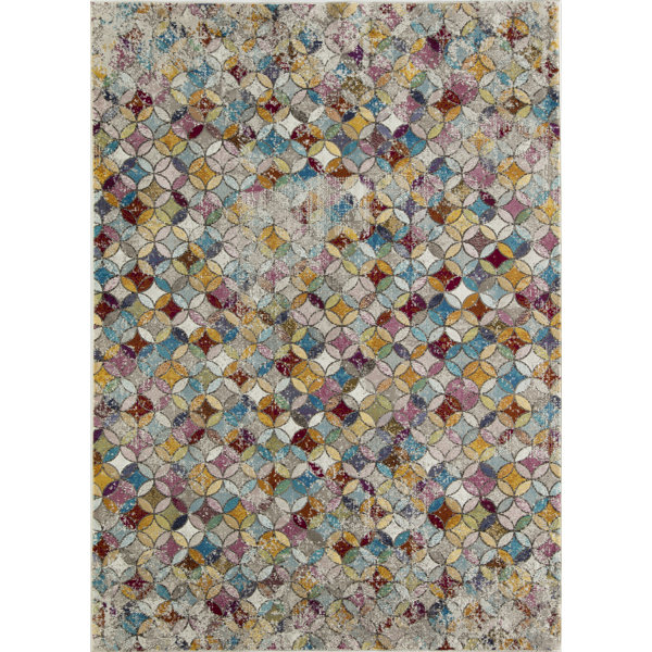 Langley Street Areli Grey/Yellow/Red/Teal Rug & Reviews | Wayfair.co.uk