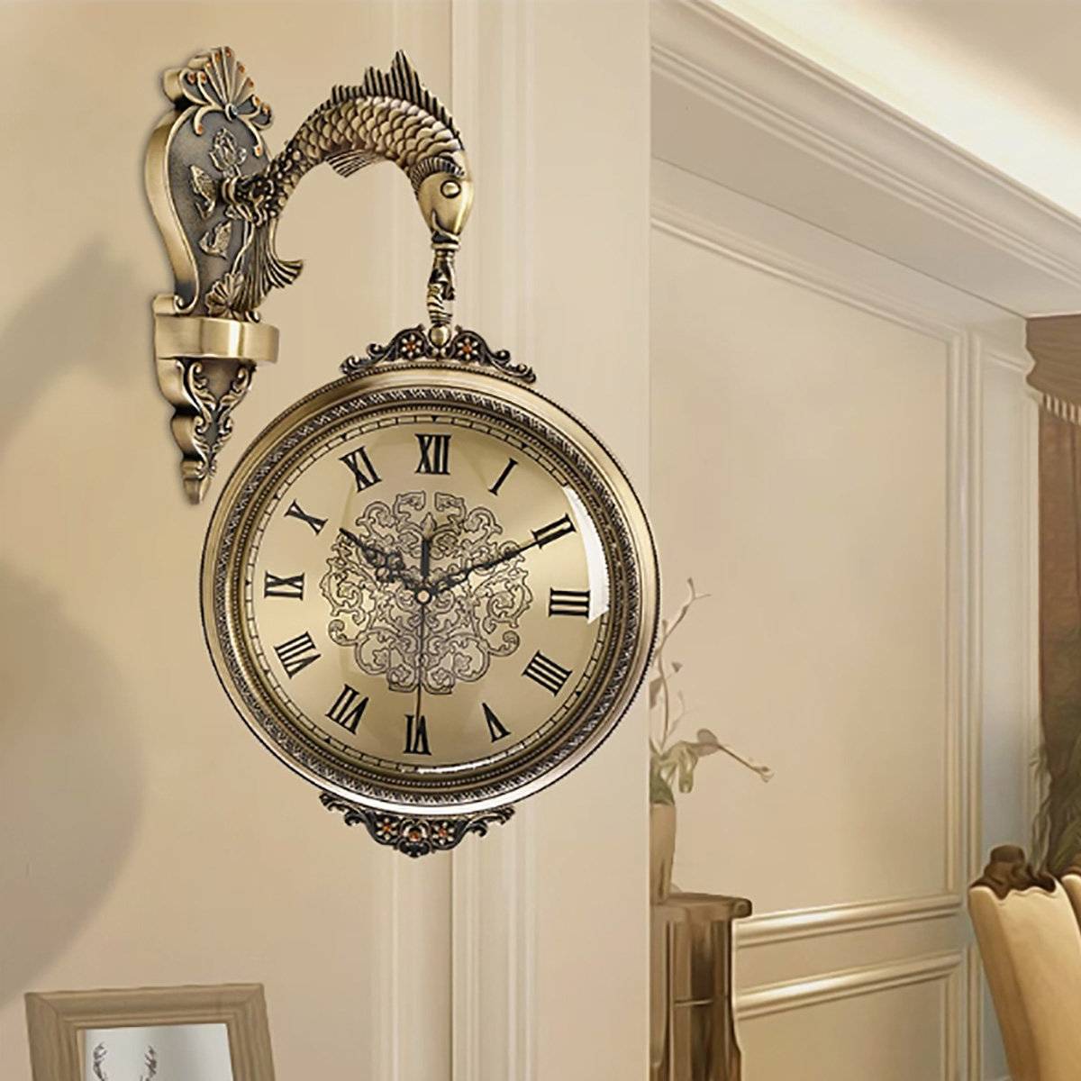 Rosdorf Park 21.65"Modern Gold Alloy Digital Clock | Wayfair