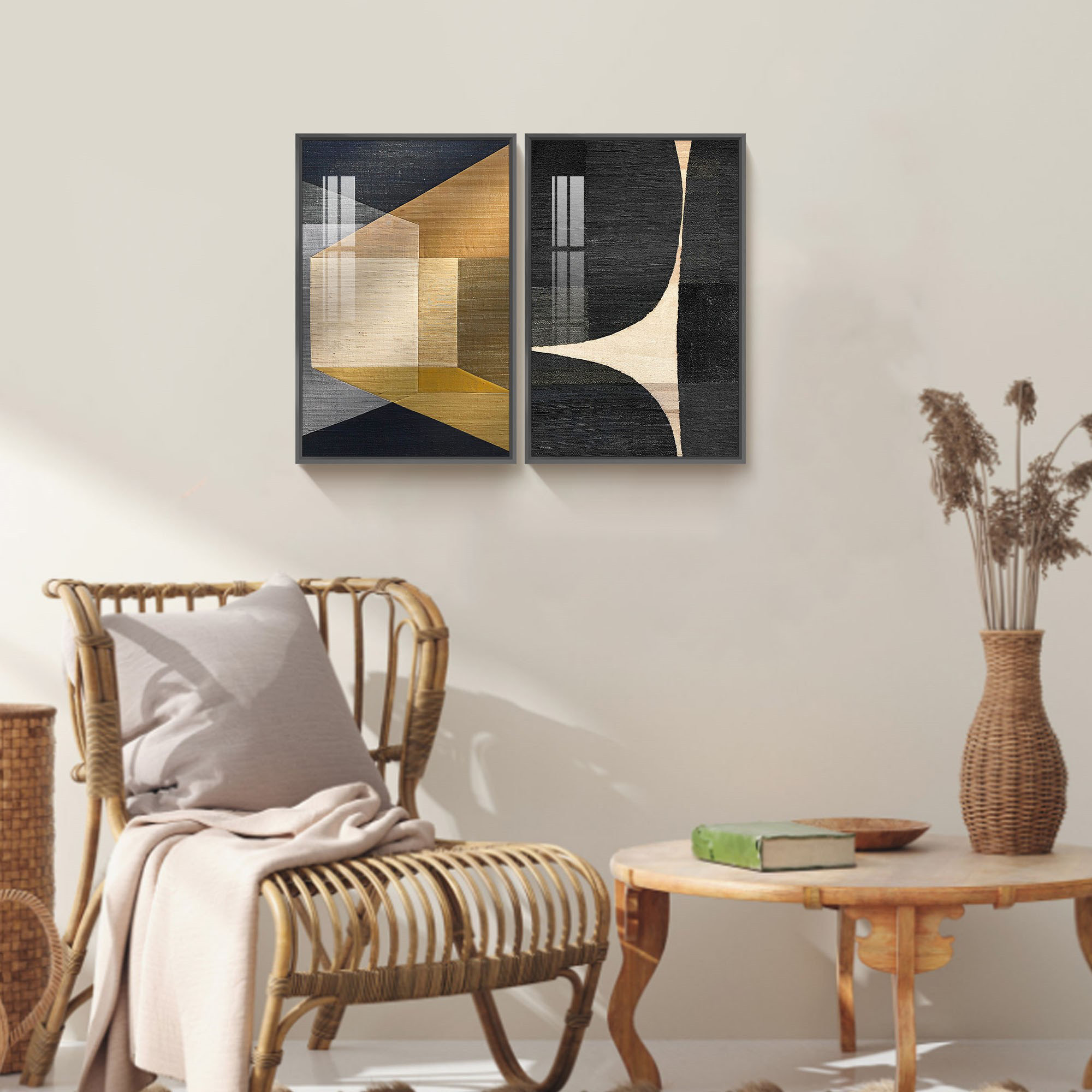 Ivy Bronx Jaeanna Boho Art Framed On Canvas 2 Pieces by Tom Potocki ...