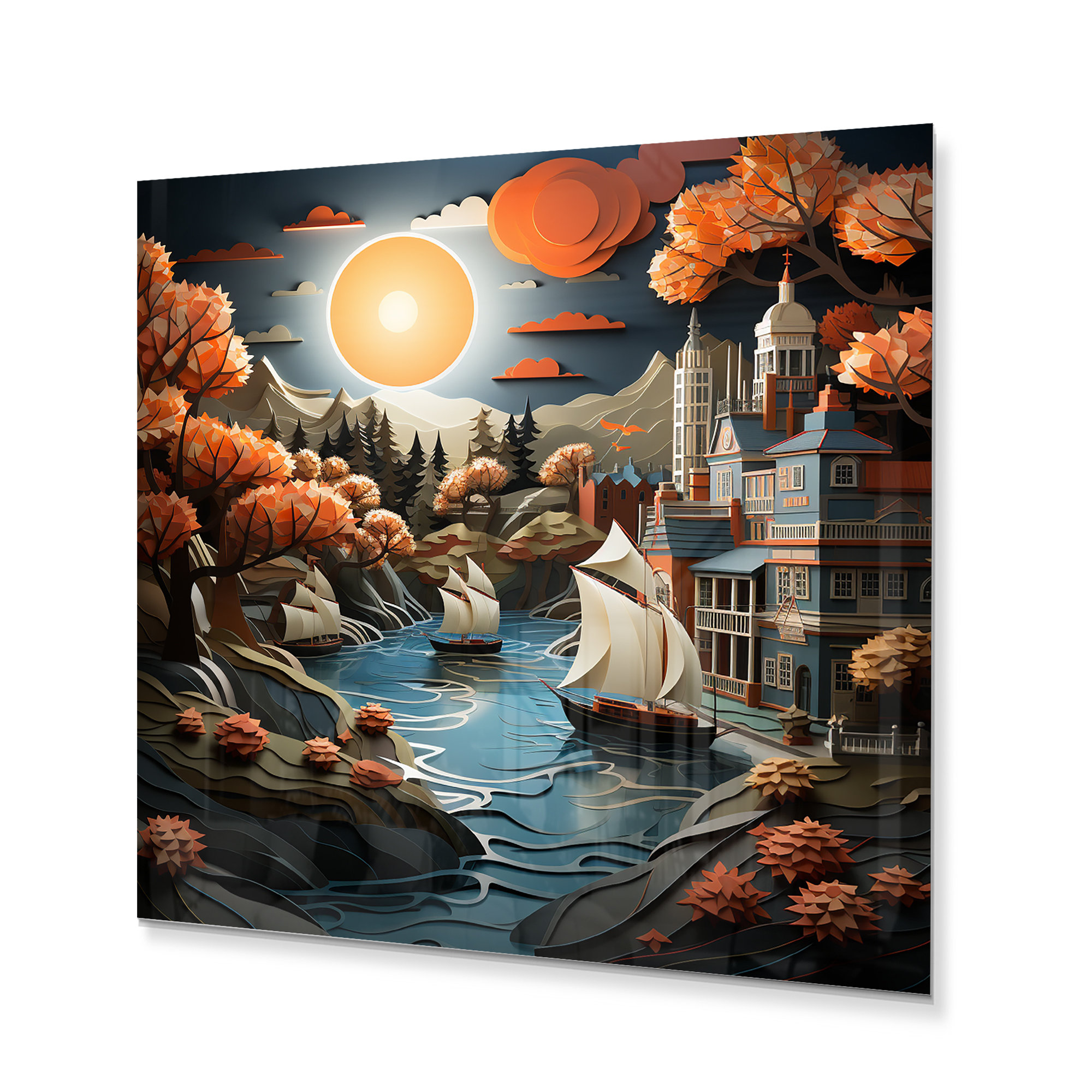 Ivy Bronx Port Port Of Adventure III - Port Landscape Print on Metal ...