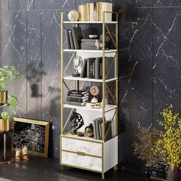 Fairmont Park Palmyra 191cm H x 59.5cm W Iron Standard Bookcase ...