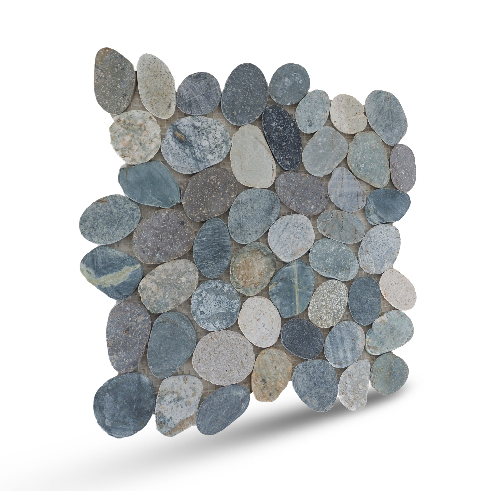 b.o.i Hawaii 12" x 12" Natural Stone Pebbles Mosaic Wall & Floor Tile ...