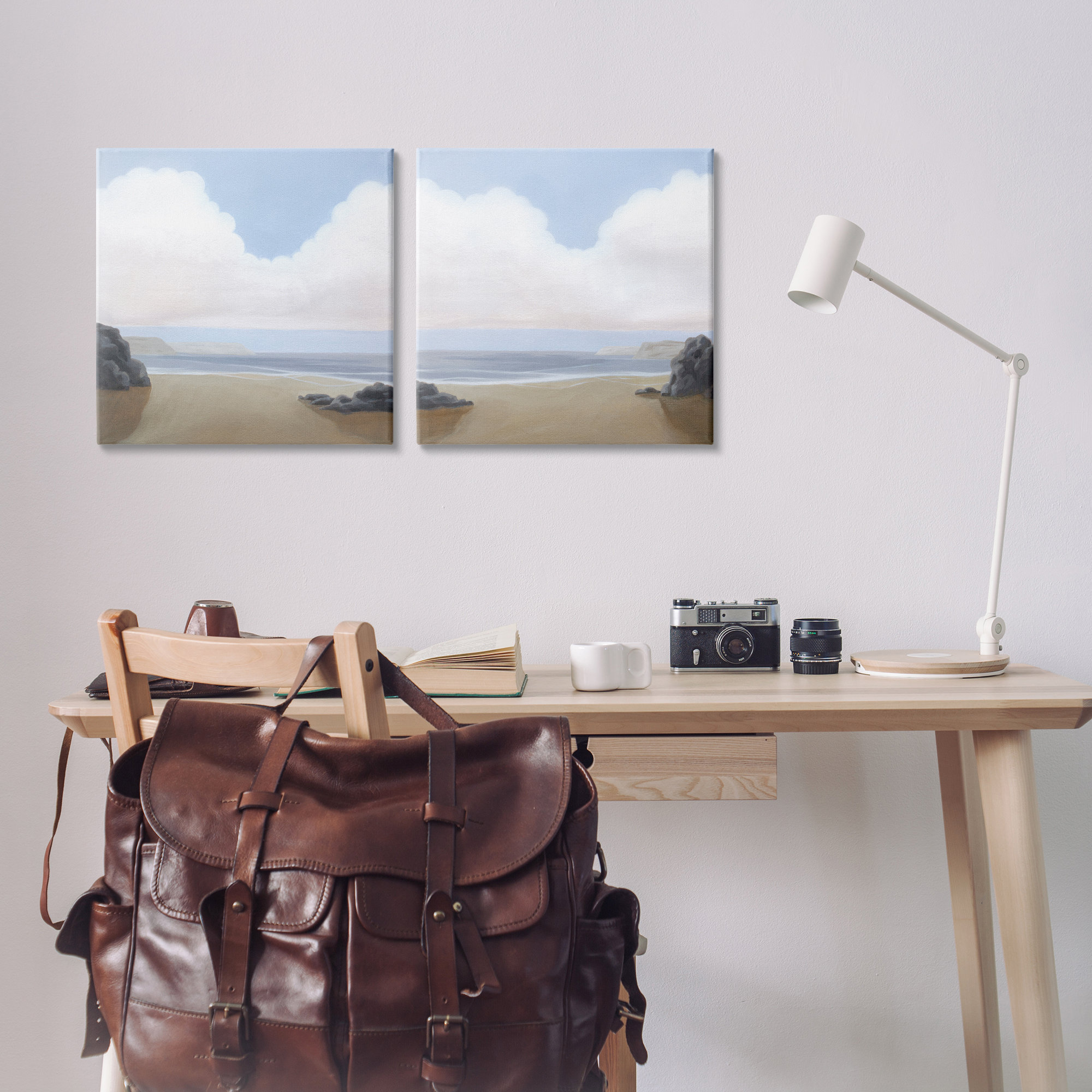 Red Barrel Studio® Abstract Secluded Beach Alcove 2 PC Canvas Wall Art ...