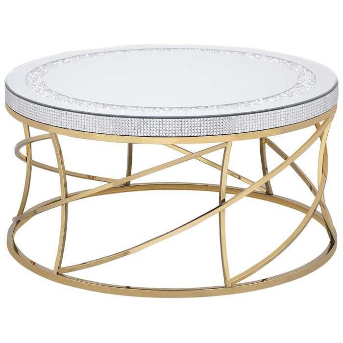 Everly Quinn Hoehne Round Mirror Top Coffee Table | Wayfair