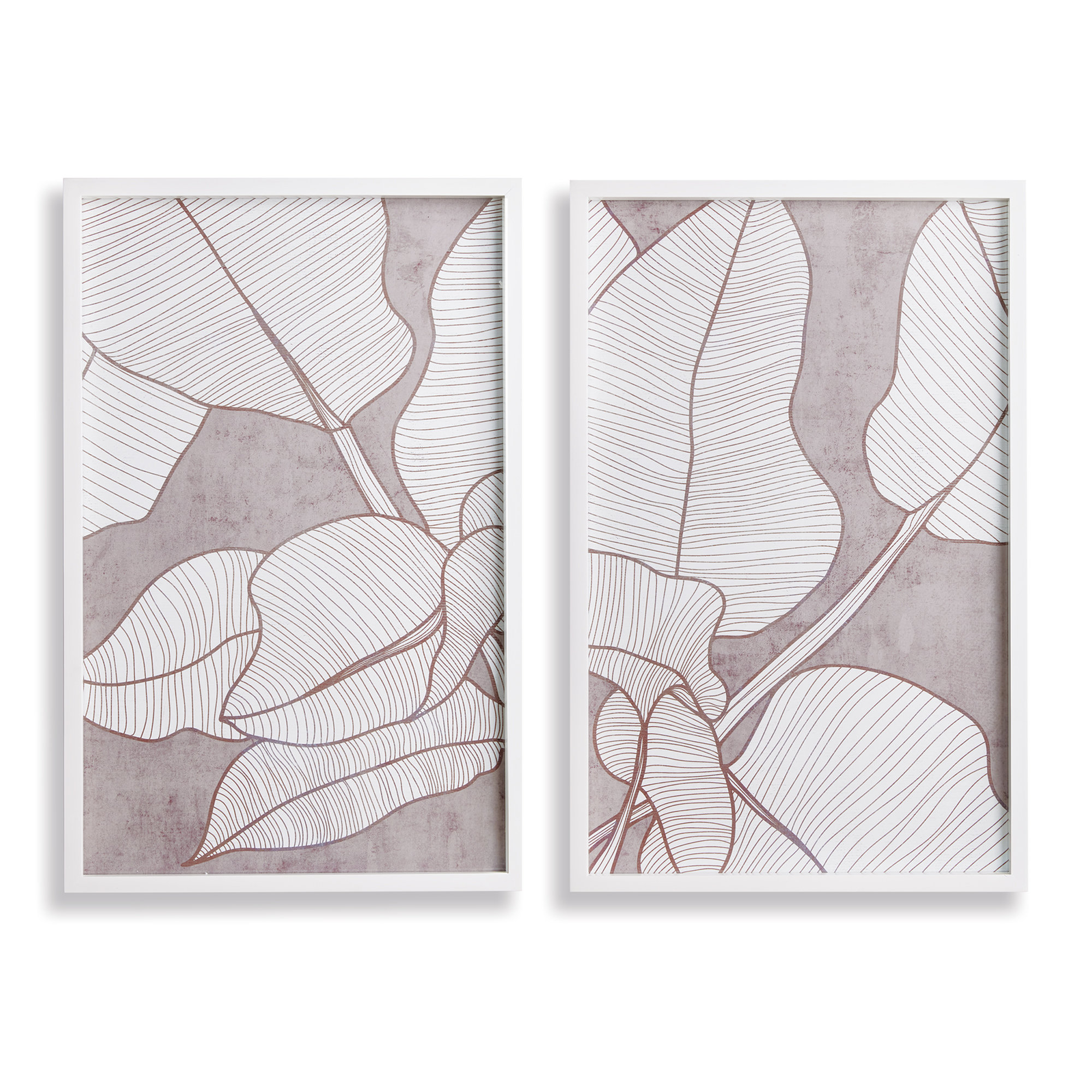 Beachcrest Home Hwan Palm Leaf - 2 Piece Picture Frame Print Set on ...