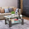 Wrought Studio™ Wrought Studio Rectangle Glass Coffee Table End Side ...