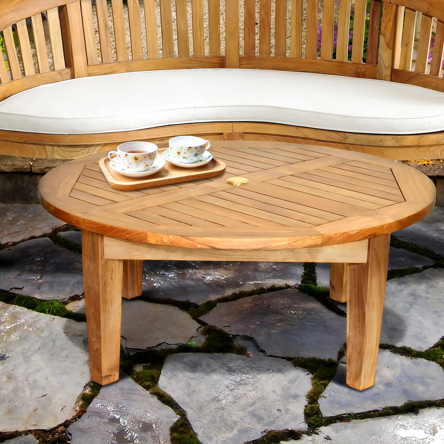 Millwood Pines Kugler Outdoor Soilid Wood Chat Table | Wayfair