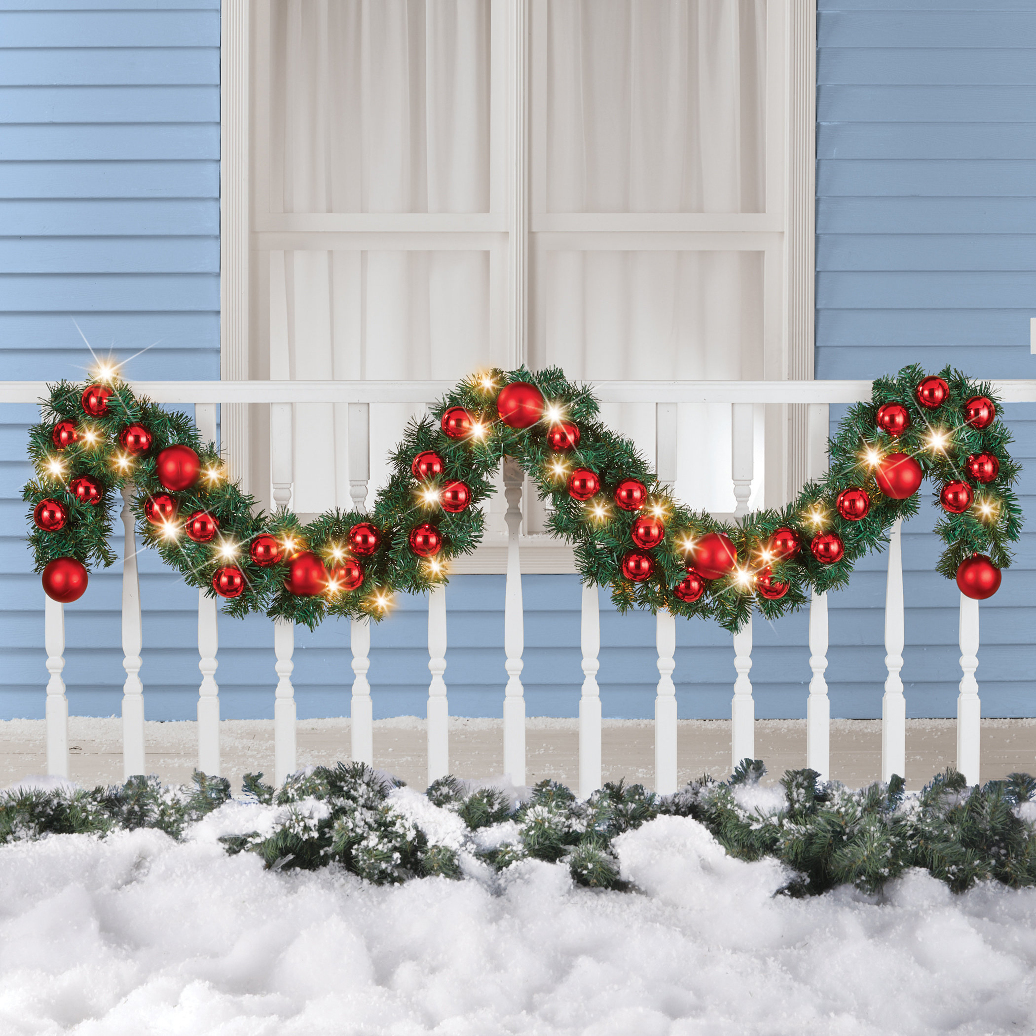 The Holiday Aisle® 7.8' Garland with Warm Lights | Wayfair
