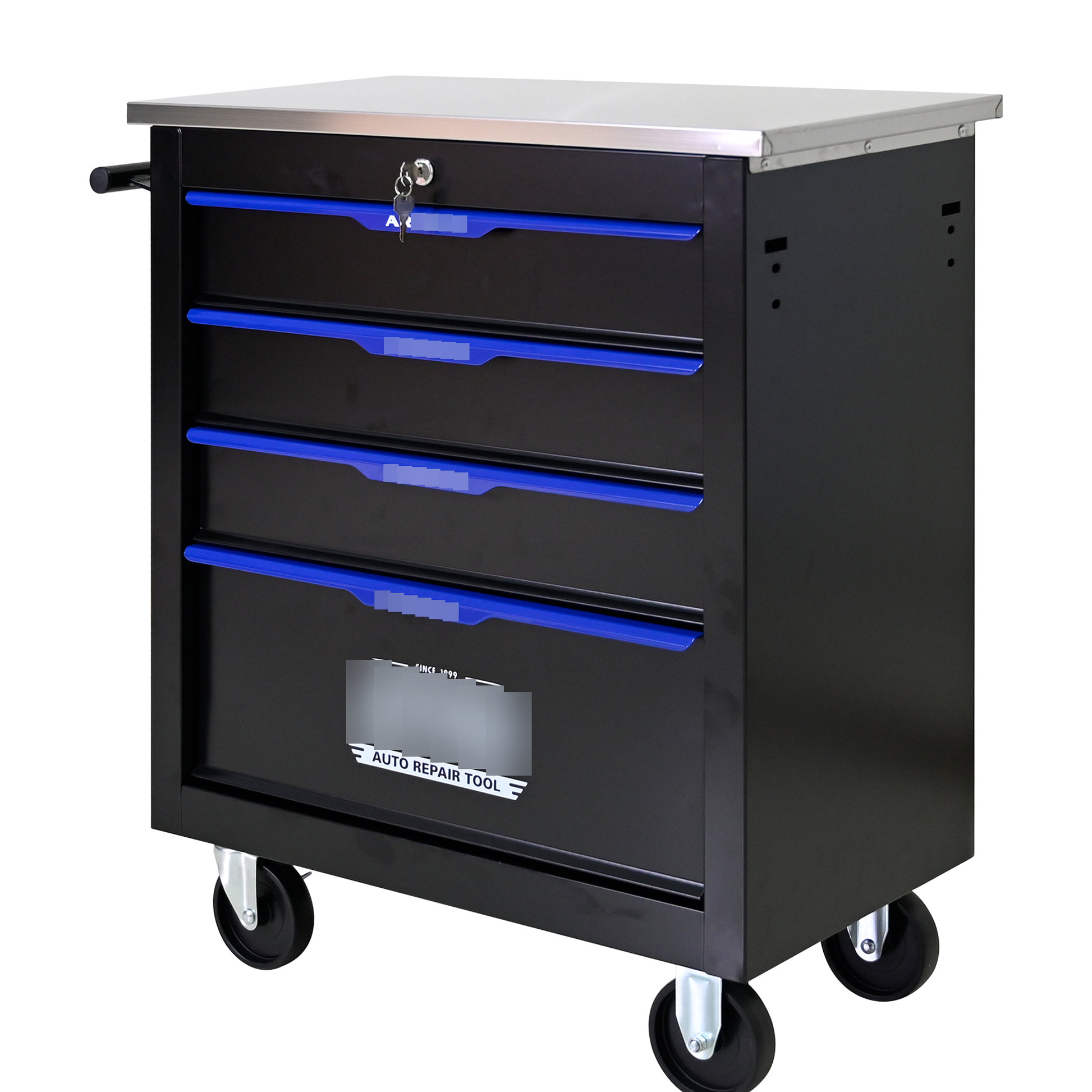 WFX Utility™ 4 Drawers Multifunctional Trolley With Wheels - Black And ...
