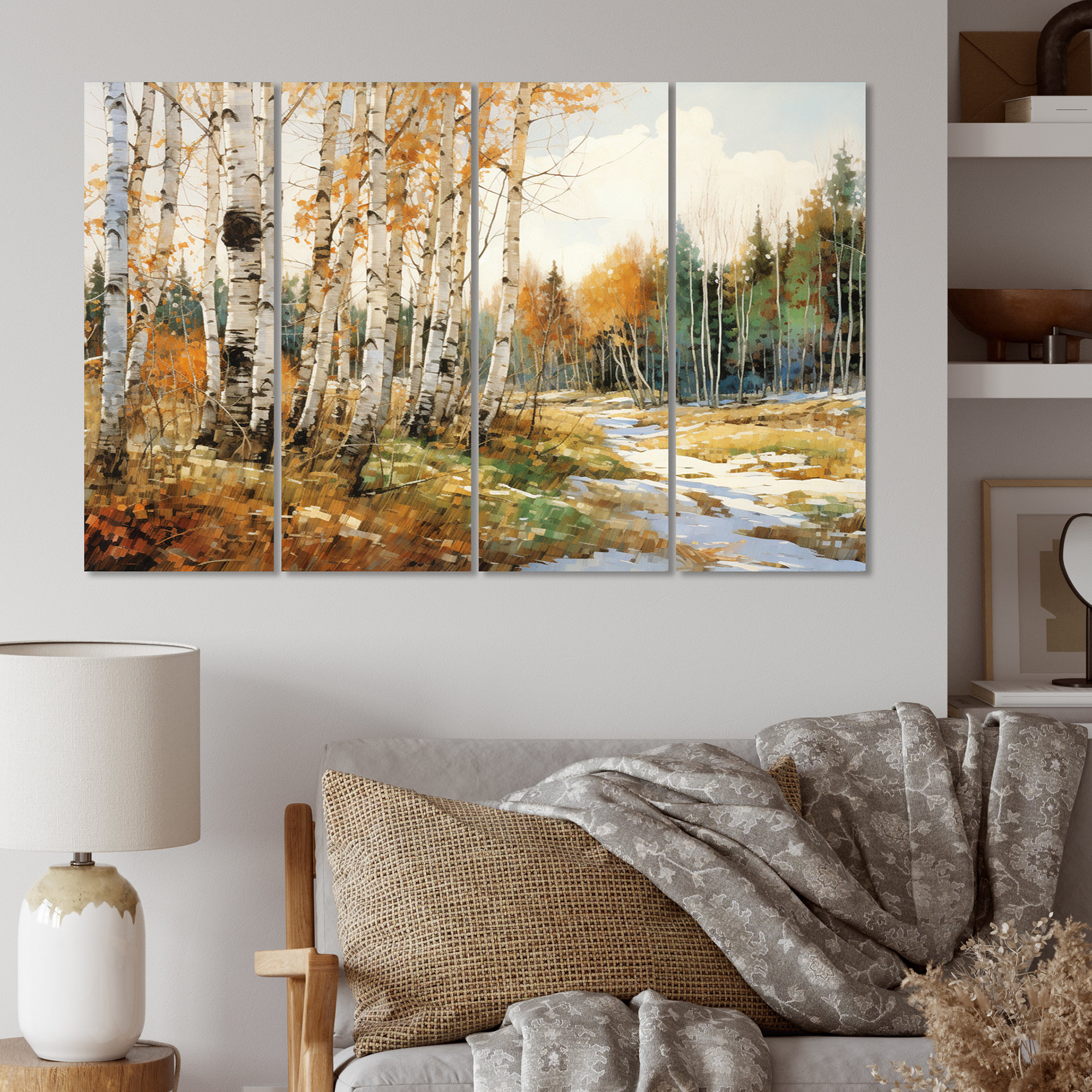 DesignArt Birch Wood Seasonal Birch I " Birch Wood Seasonal Birch I " 4 ...