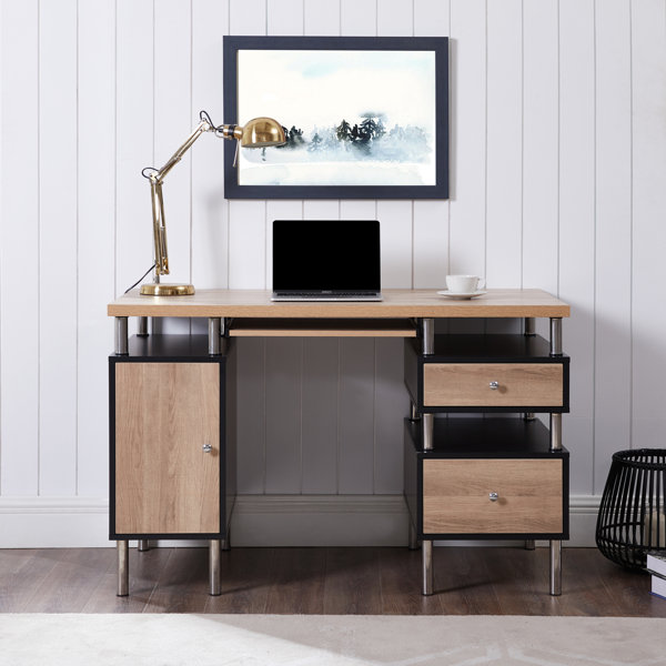 Millwood Pines Connorville 47.2"W 2-Drawer Office Computer Desk with ...