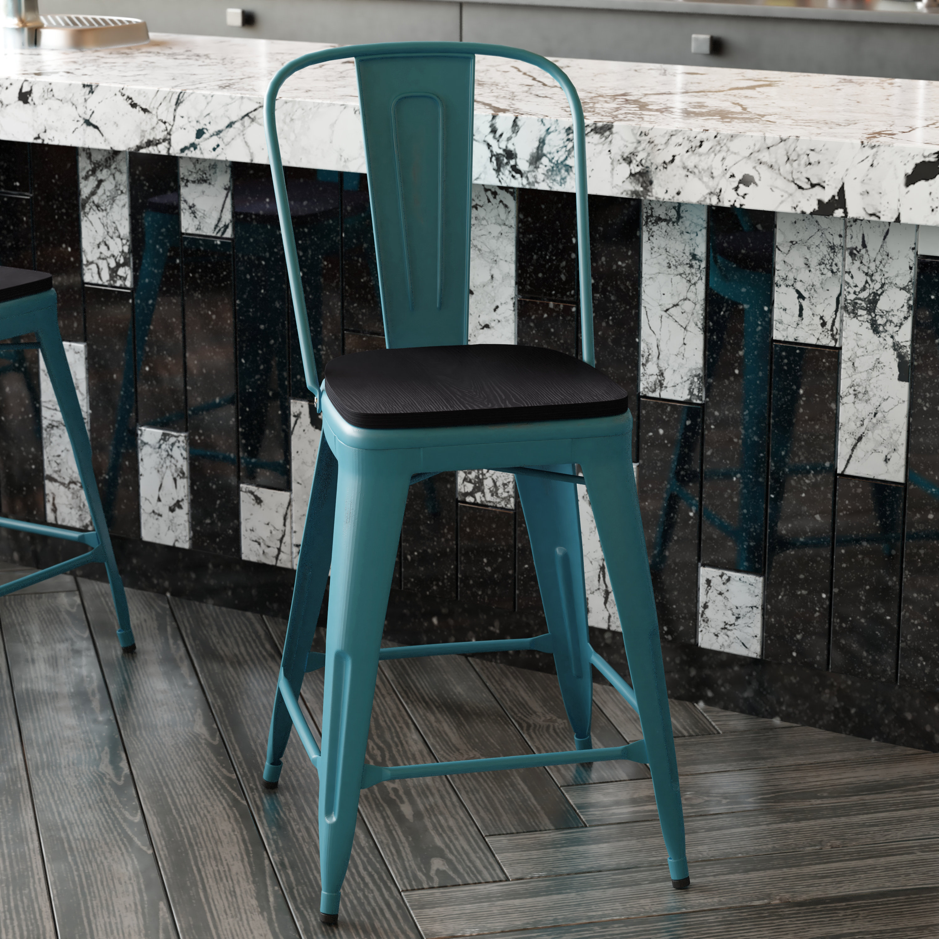 Williston Forge Brinya All-Weather Counter Height Stool with Poly Resin ...