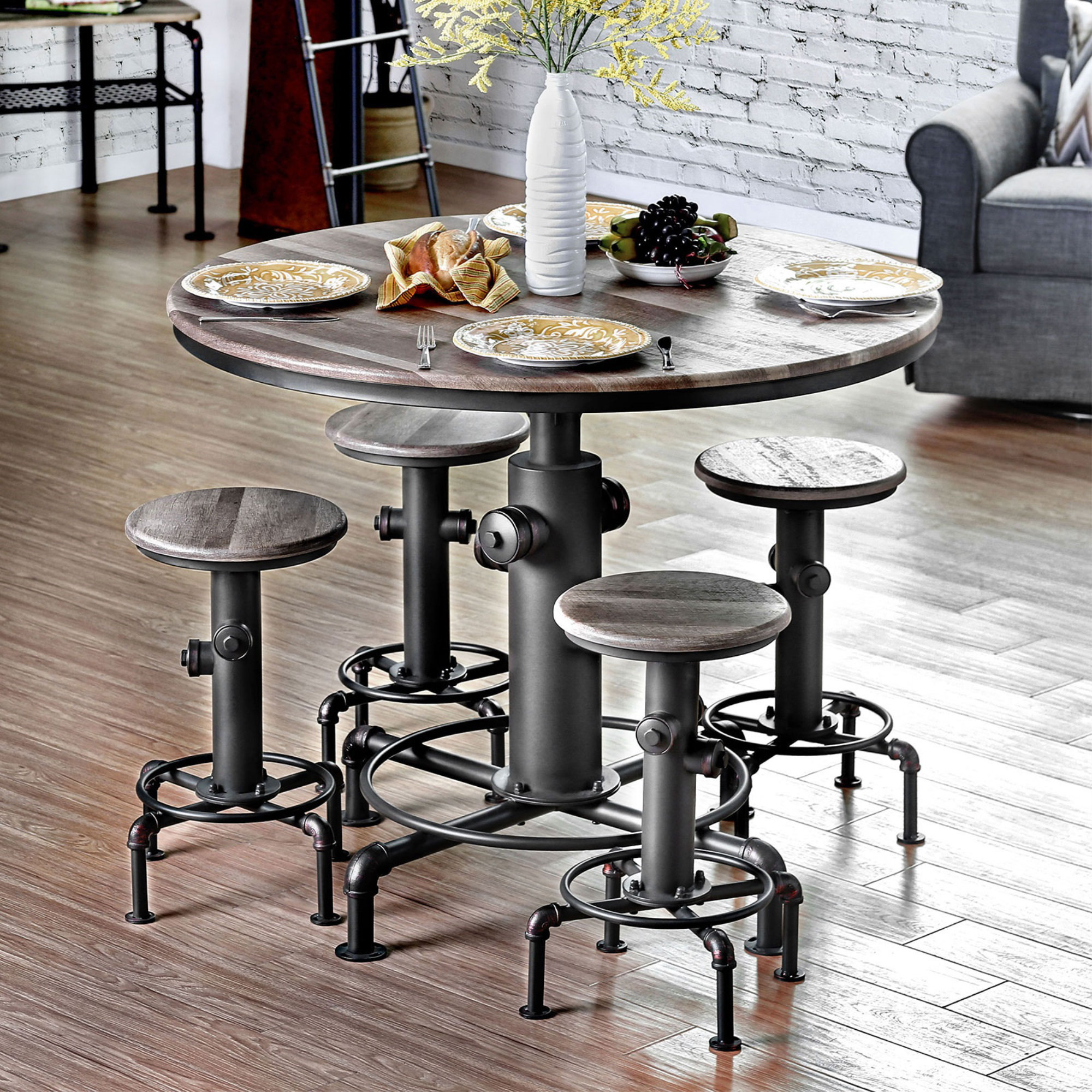 Williston Forge Metal Counter Height Dining Table With Fire Hydrant ...