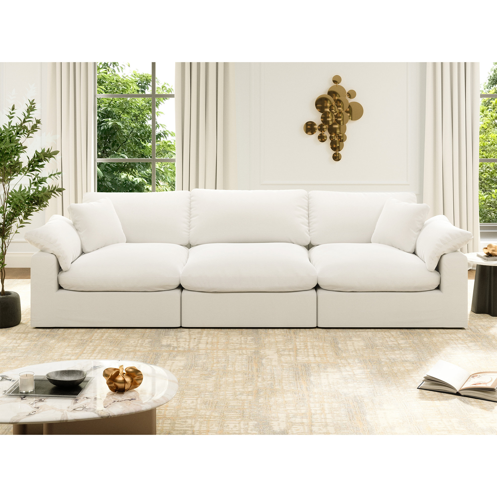Latitude Run® Berglund Upholstered Sofa, Cloud Sofa Modular Sectional ...