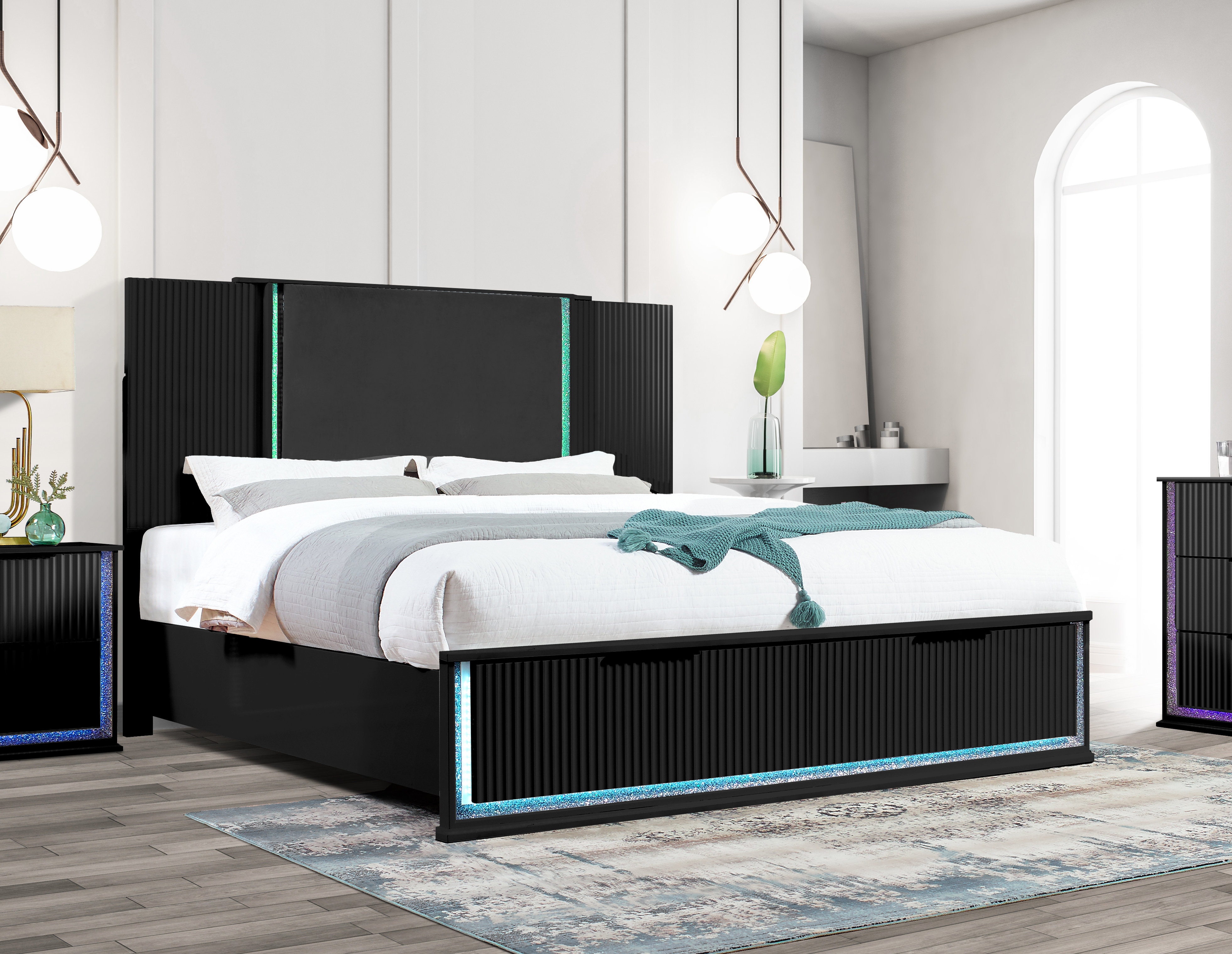 Bella Esprit Pallas Bed with Storage Drawer and LED Light | Wayfair