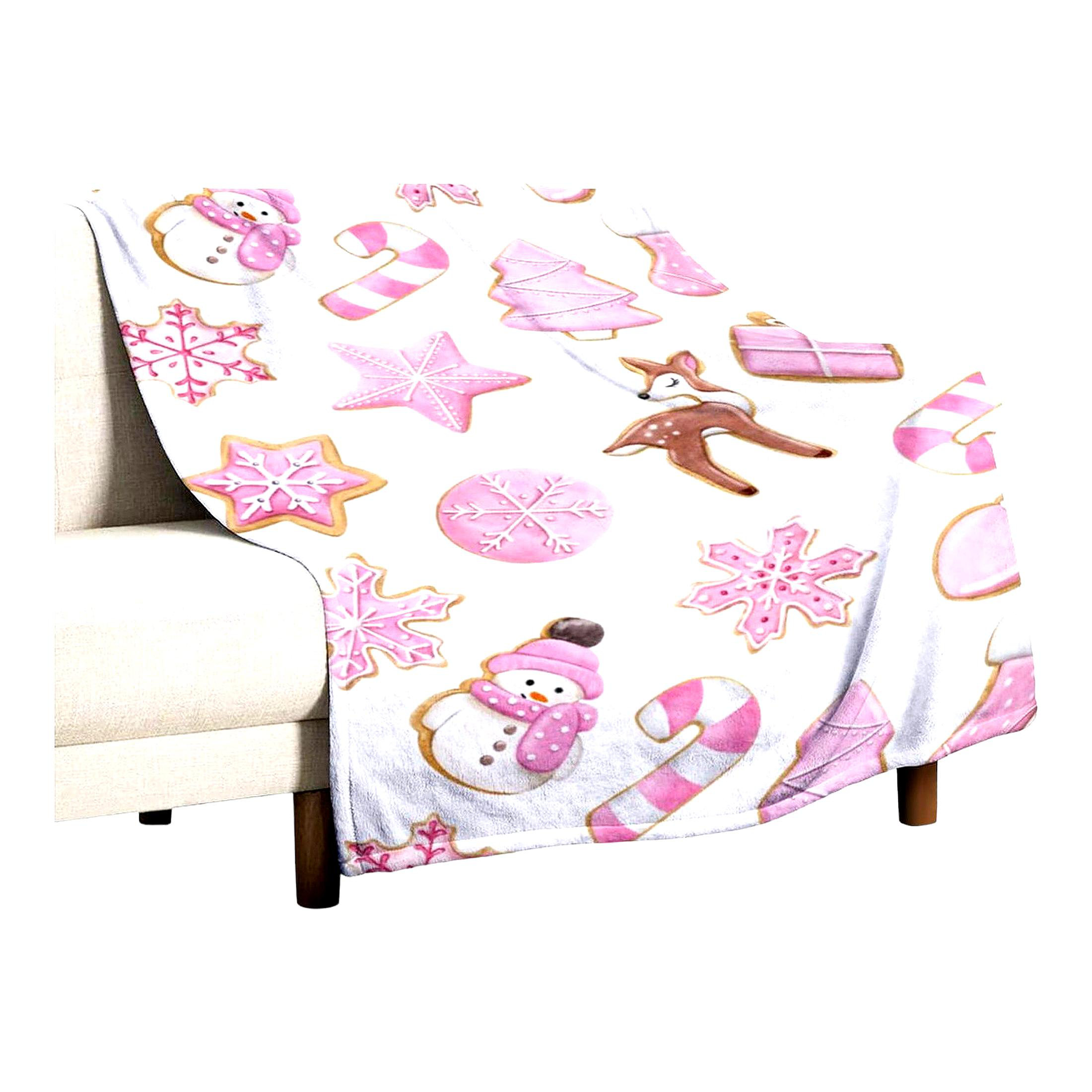 BRBCA CozyFluff Winter Gingerbread Throw Blanket - Soft, Fuzzy, Flannel ...