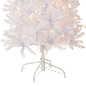 The Holiday Aisle® Kingswood Fir White Pencil Tree with Clear Lights ...