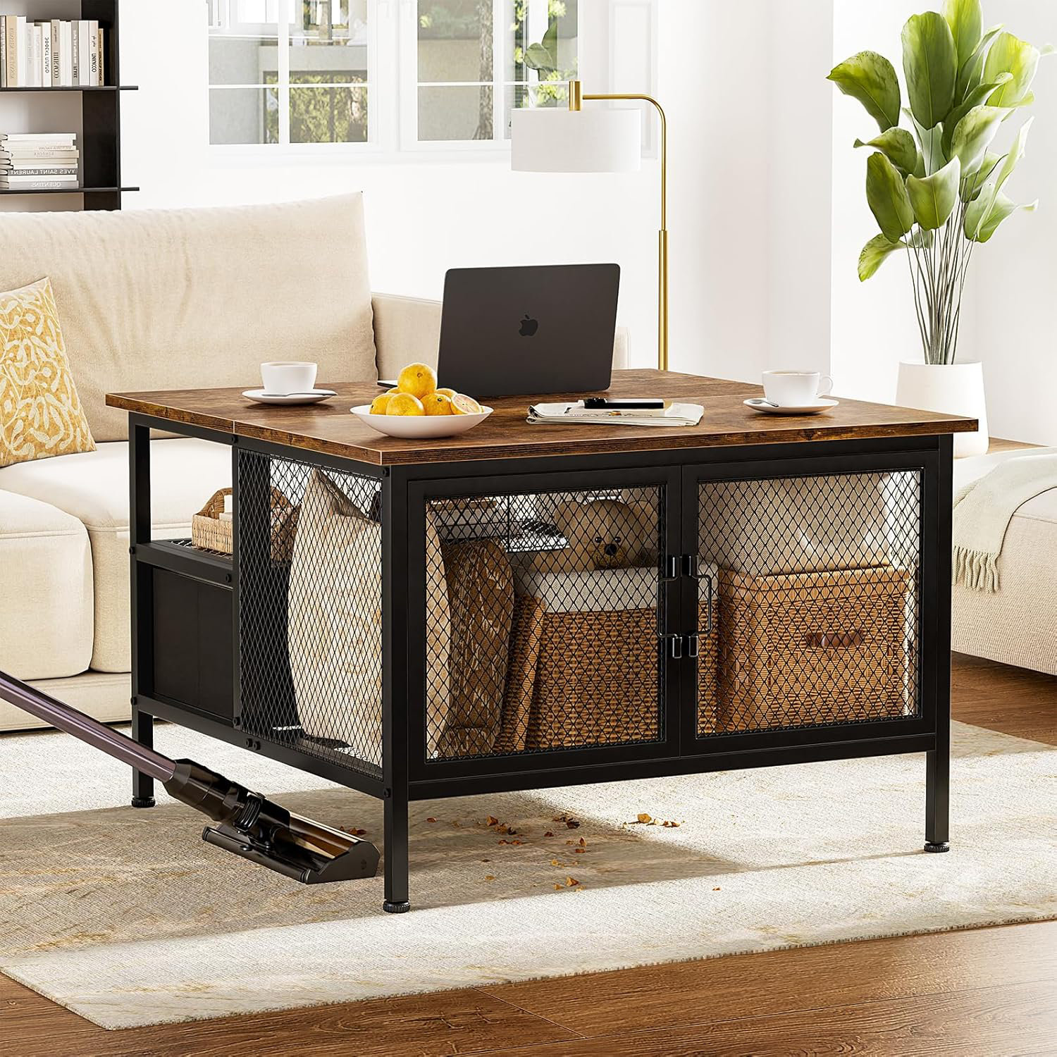 17 Stories Flip Top Coffee Table,Farmhouse Lift Up Cocktail Table With ...