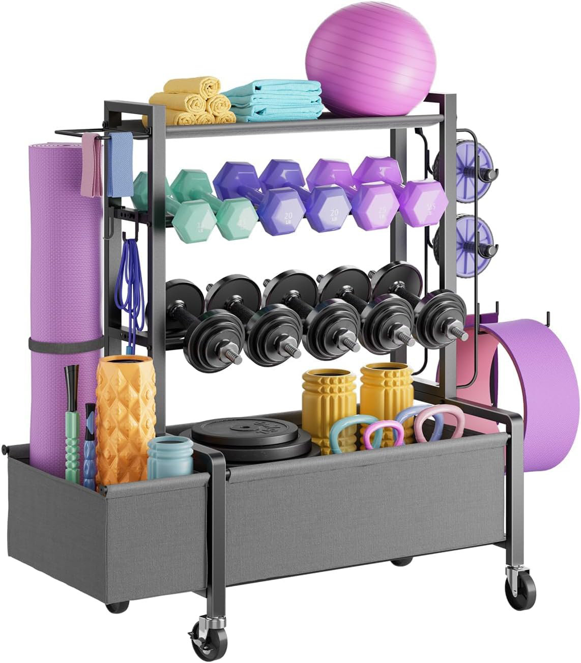 Rebrilliant Adjustable Dumbbell Rack, Weight Rack For Dumbbells, Home ...