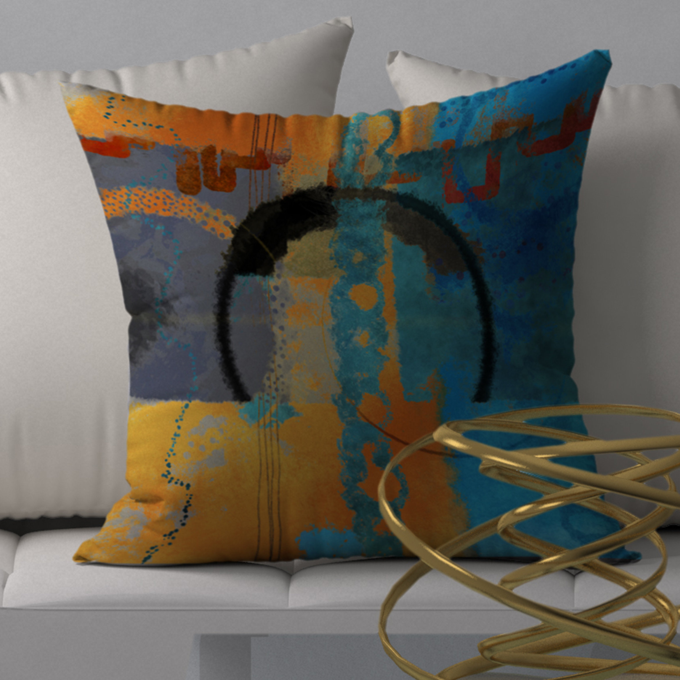 LeRoi Products Abstract Reversible Throw Pillow | Wayfair