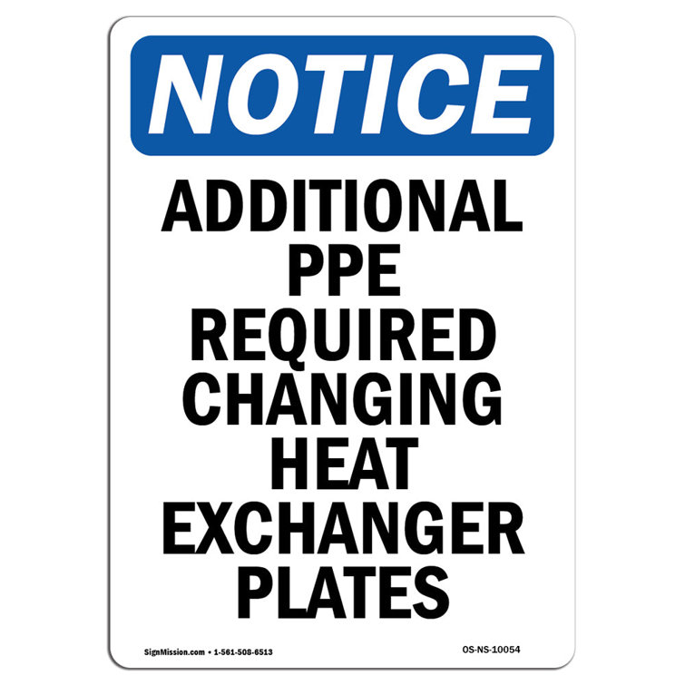 SignMission Osha Notice Additional Ppe Required Changing Sign - Wayfair ...
