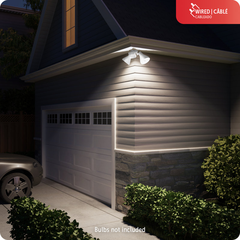 Globe Electric Company Motion 2 - Head Hardwired Outdoor Security Flood ...