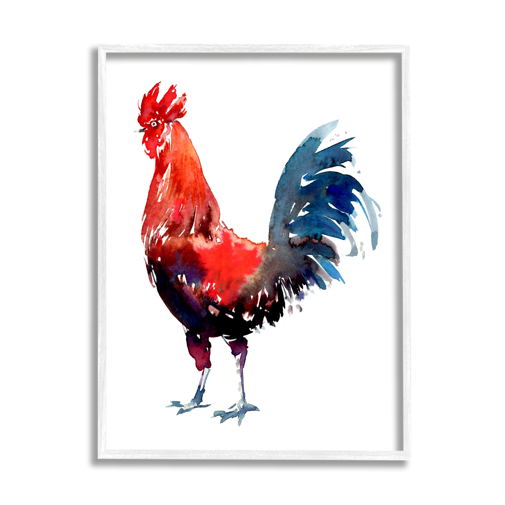 Stupell Industries Modern Rooster On Wood by Claudia Bianchi Graphic ...