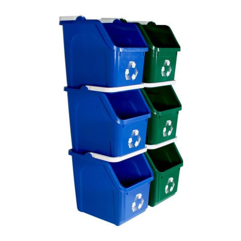 Sturdy Essentials Multi Bin Recycling System With Three Stackable 6 ...