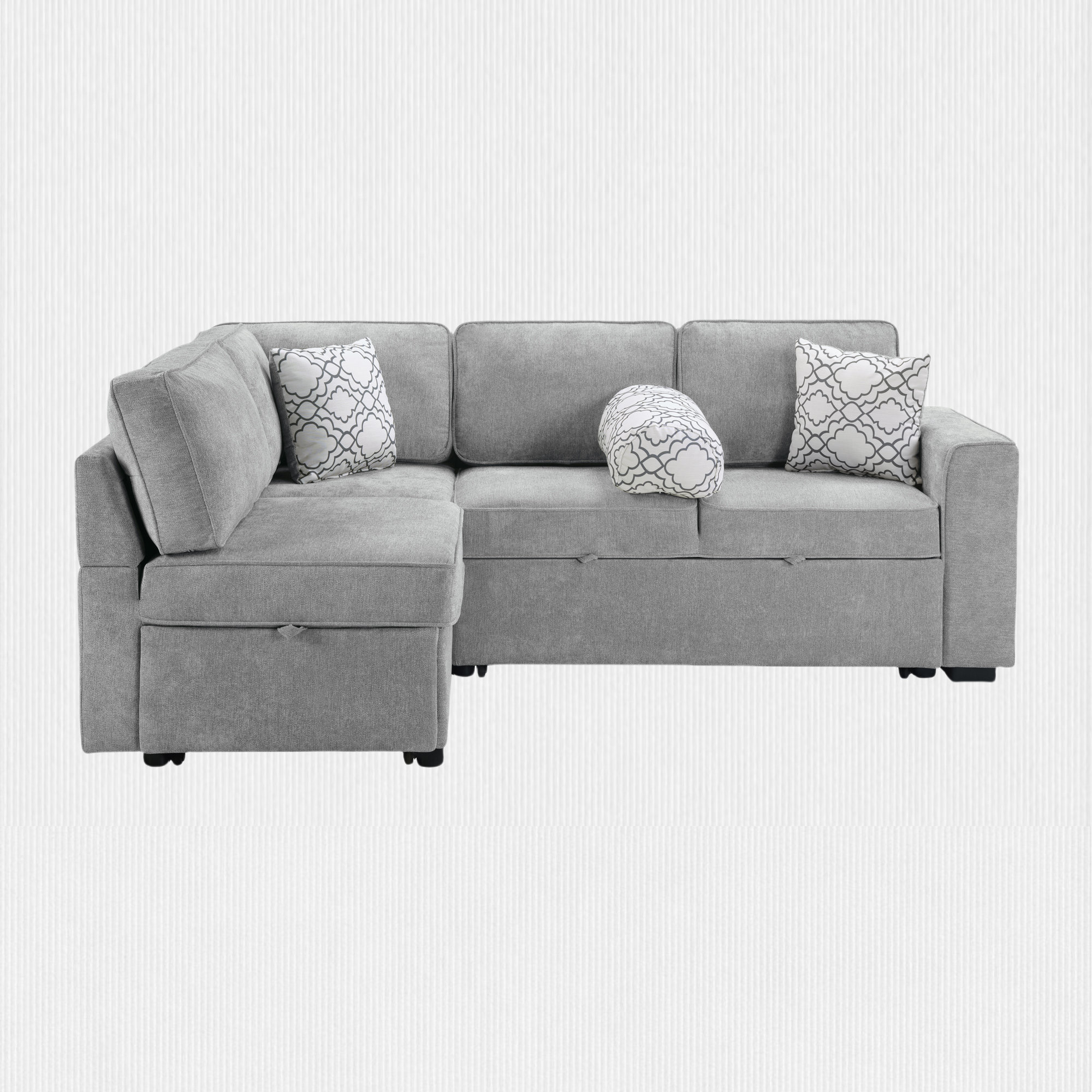 Latitude Run® 84"W 3-Piece Pull-Out Sectional Sofa Bed | Wayfair