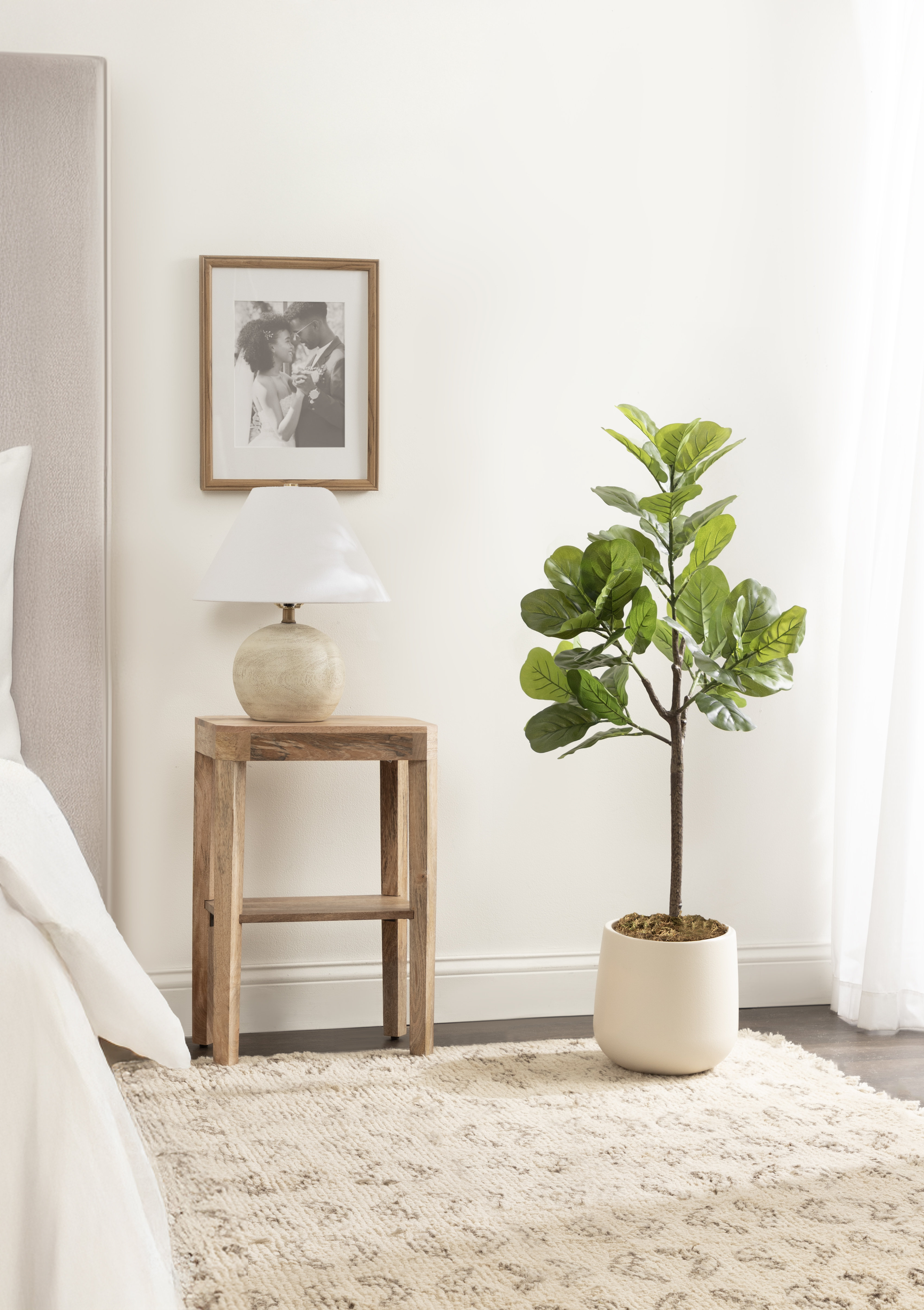Latitude Run® Fidmont Modern Faux Fiddle Leaf Tree with Nursery Pot and ...