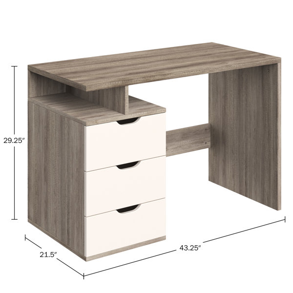 Wade Logan® Athenea Computer Desk - Contemporary Desk with Attached 3 ...