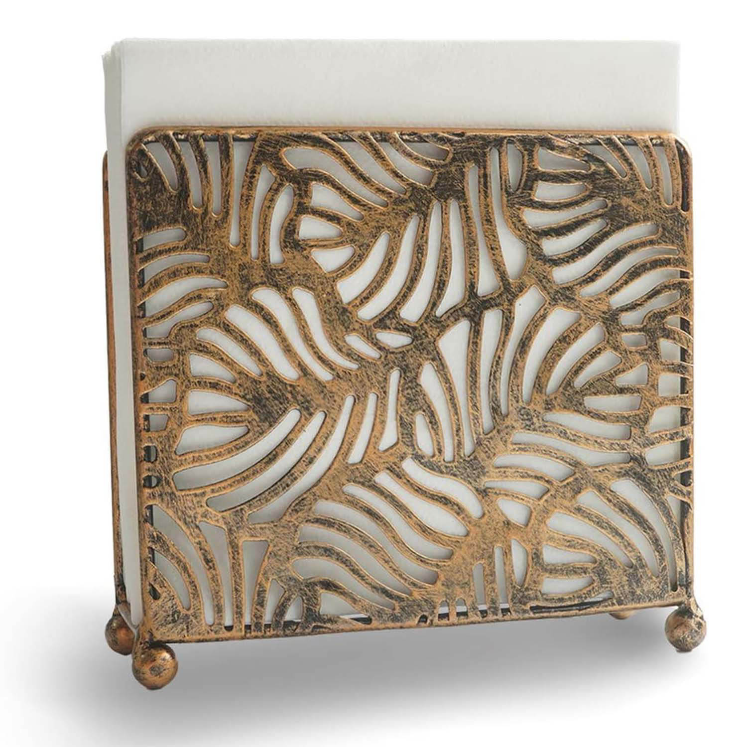 Bloomsbury Market Vintage Style Bronze Color Tone Leaves Napkin Holder ...