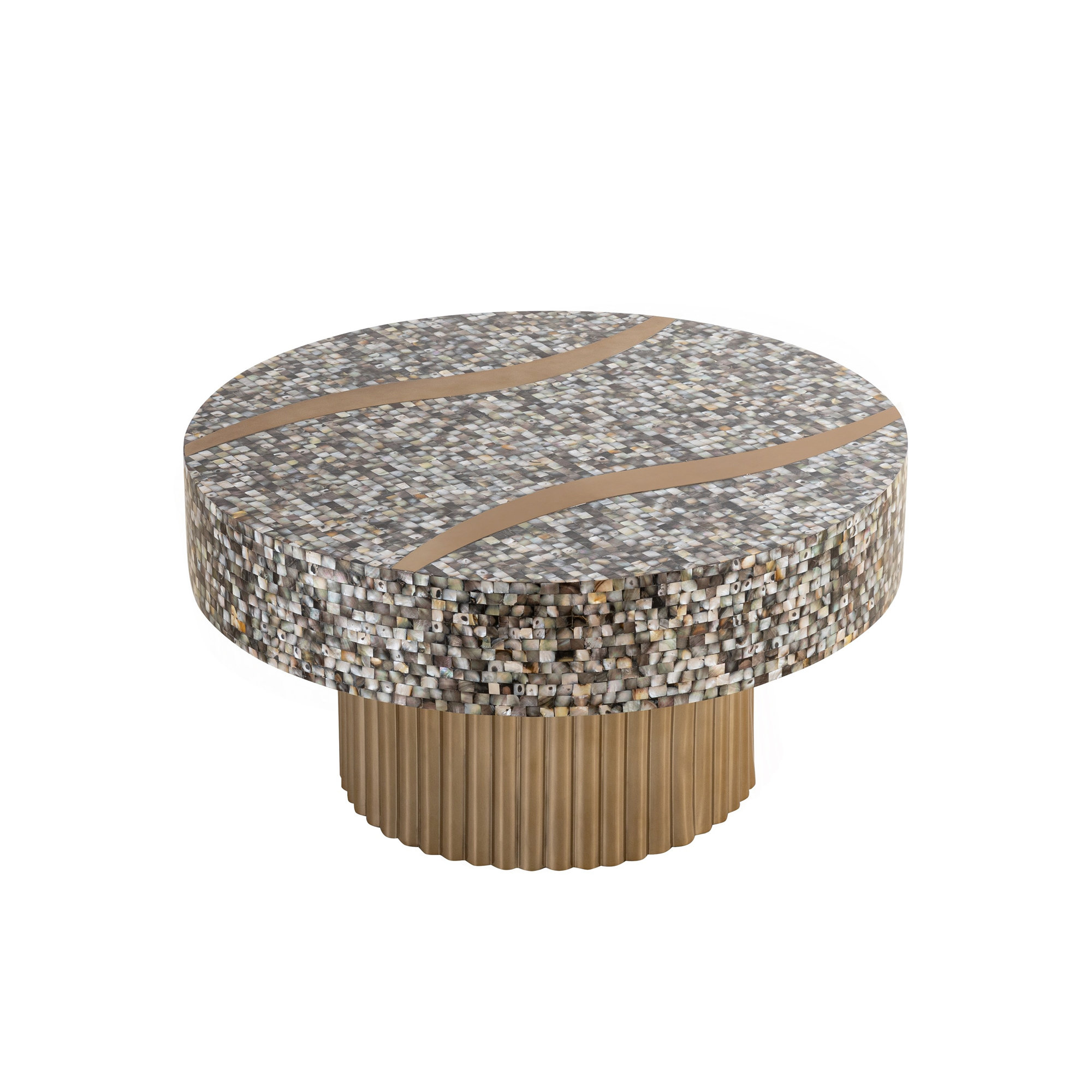 Everly Quinn Coffee Table Finished With Mother Of Pearl Top | Wayfair