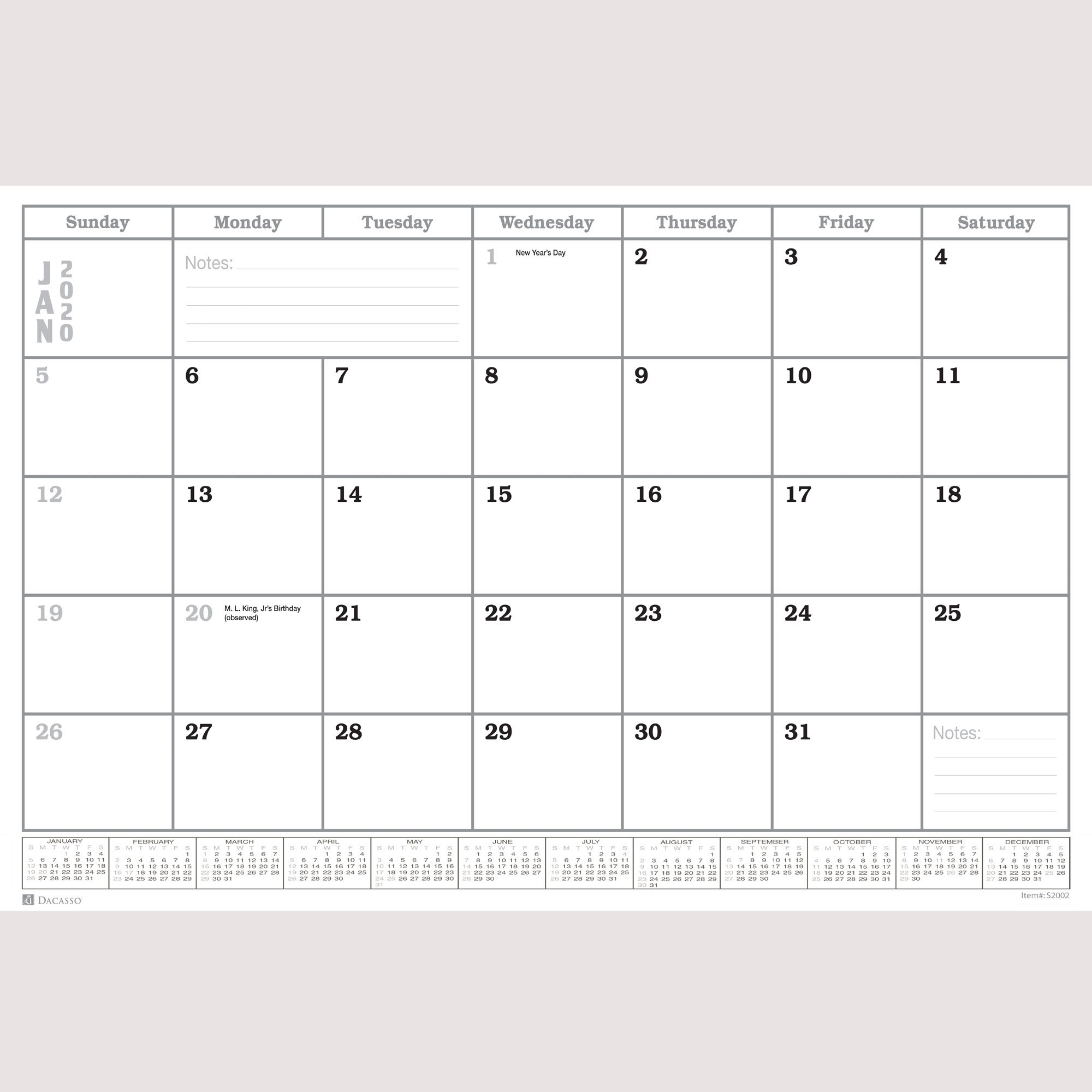 Symple Stuff Gresham Monthly Calendar Pad - Wayfair Canada