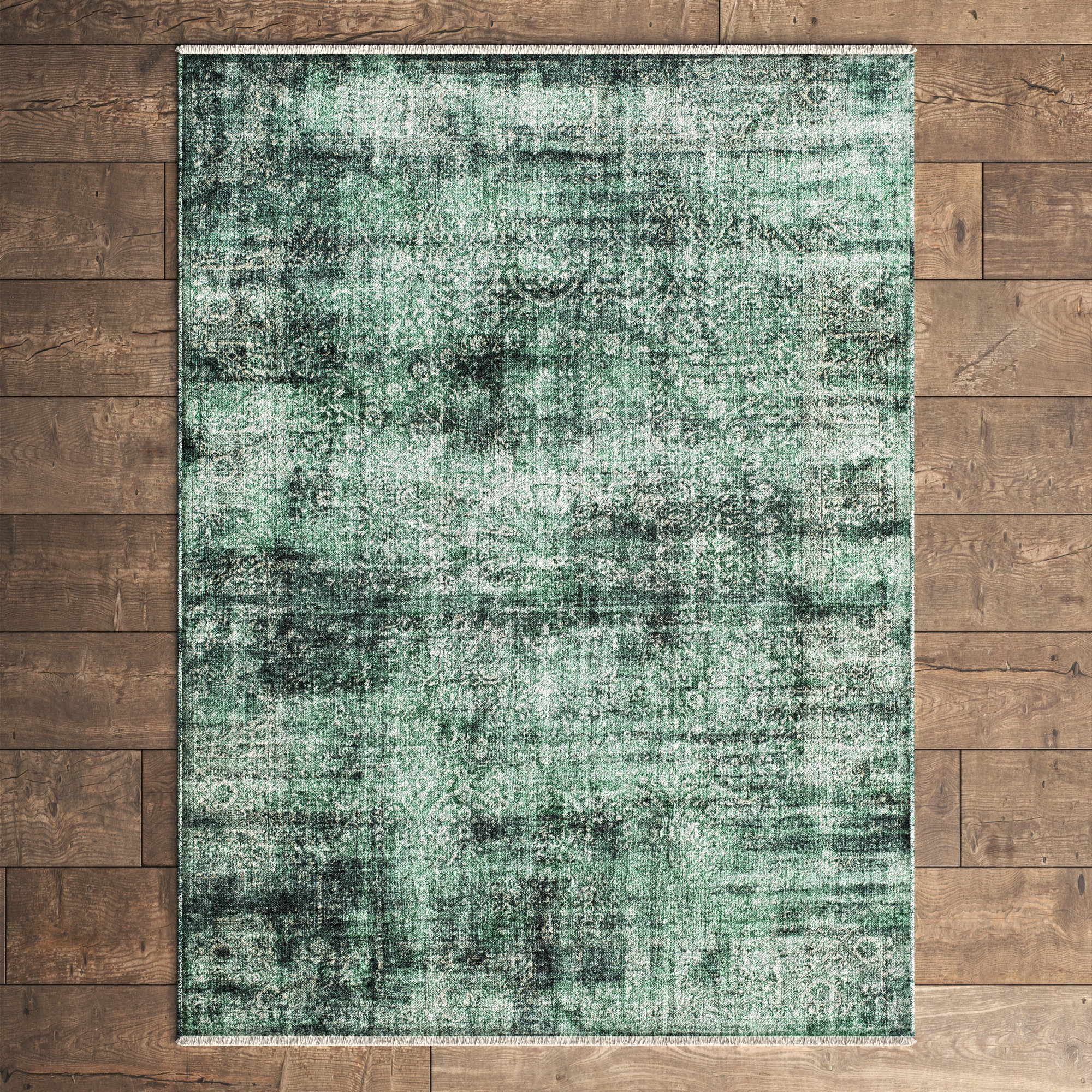 Kelly Clarkson Home Iggi Vintage Green Grooves Area Rug & Reviews | Wayfair