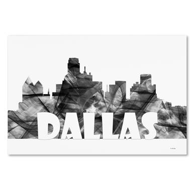 Trademark Art 'Dallas Texas Skyline BG-2' Graphic Art on Wrapped Canvas ...