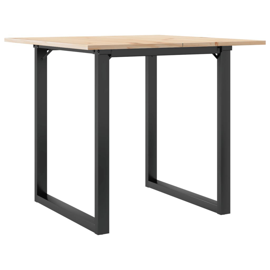 17 Stories Dining Table O-Frame Solid Wood Pine And Steel | Wayfair