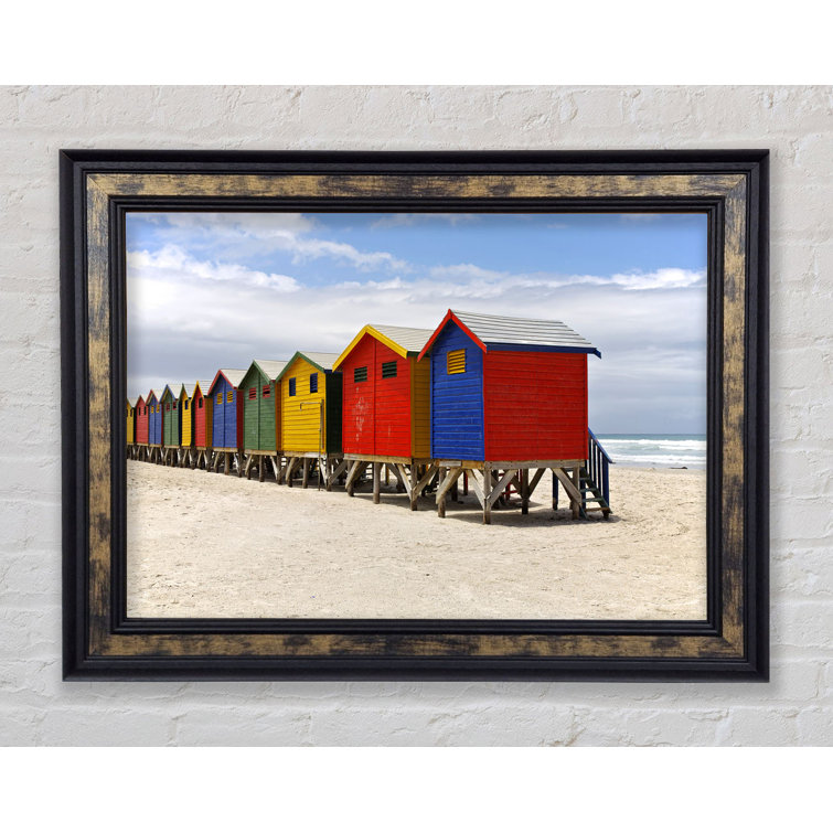 Ebern Designs Row Of Beach Huts - Single Picture Frame Print | Wayfair ...