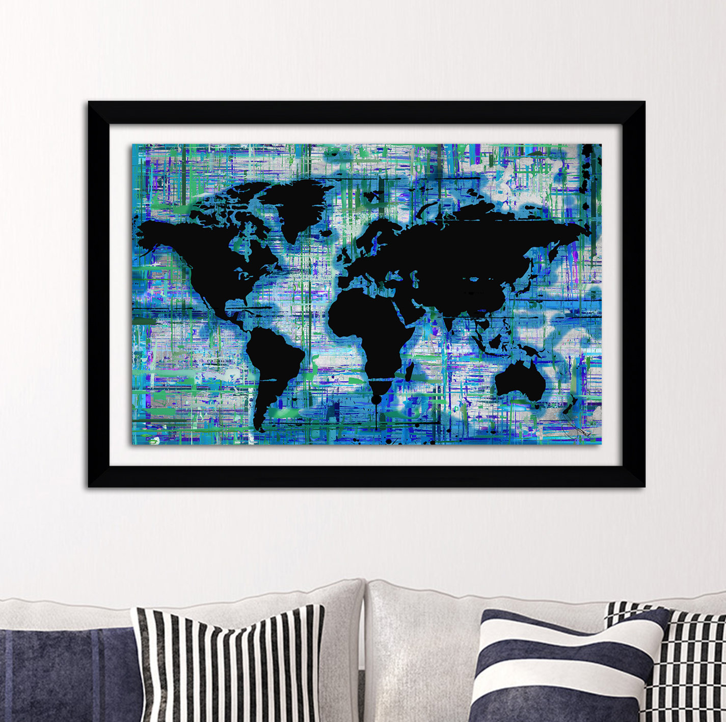 Picture Perfect International 'Mad World Blue Copy' Framed Graphic Art ...