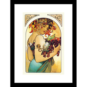 Buyenlarge 'Fruit' by Alphonse Mucha Framed Painting Print | Wayfair