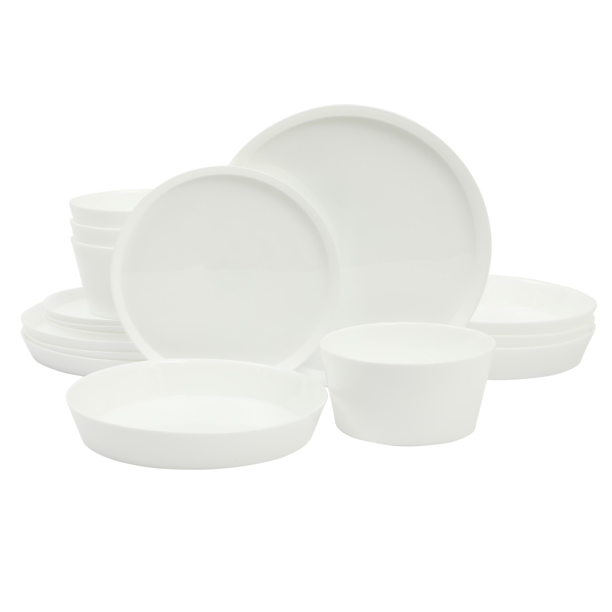 Gibson Home Modern Opal (Service for 4) 16 Piece Glass Chip Resistant ...