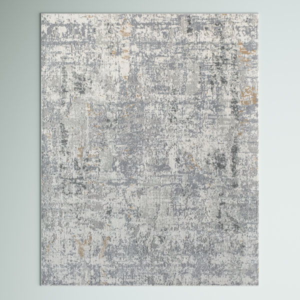17 Stories Performance Off-White/Gray/Gold Rug & Reviews | Wayfair