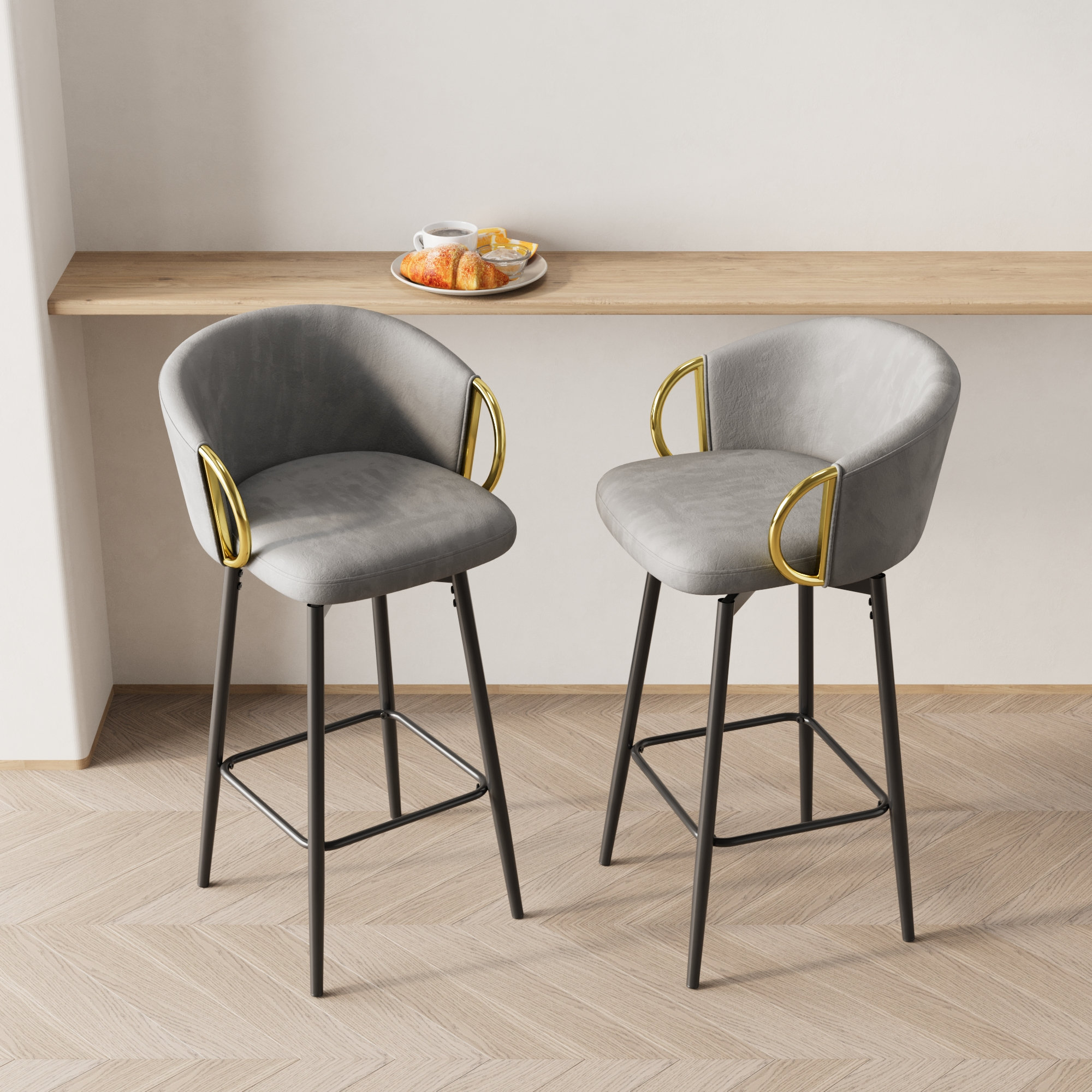 Everly Quinn Modern Style Bar Stools Set Of 2 - Comfortable And ...