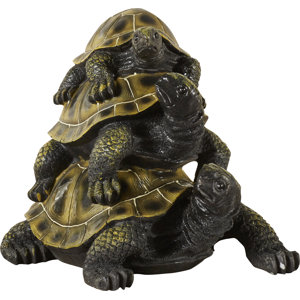 Design Toscano Three's A Crowd Stacked Turtle Statue & Reviews | Wayfair