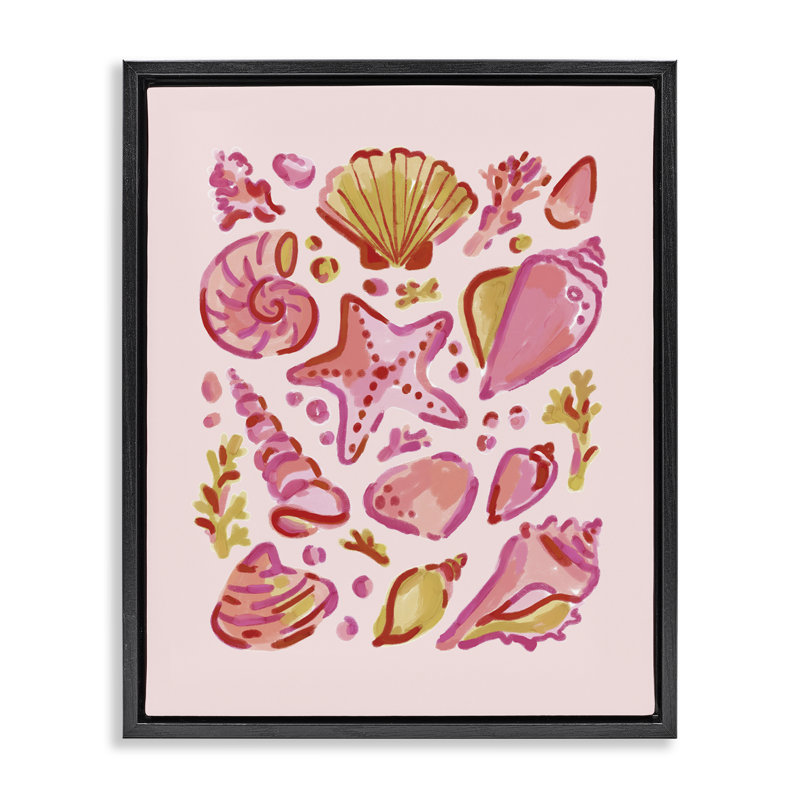 Dovecove Pink Sea Life Collection Canvas Wall Art by Nina Muis Surface ...