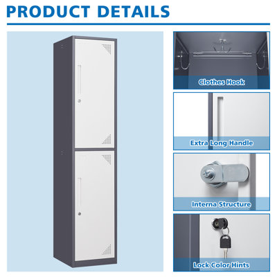 Steelcube Metal 2 - Tier 15'' Gym & Locker Room Locker with Built In ...