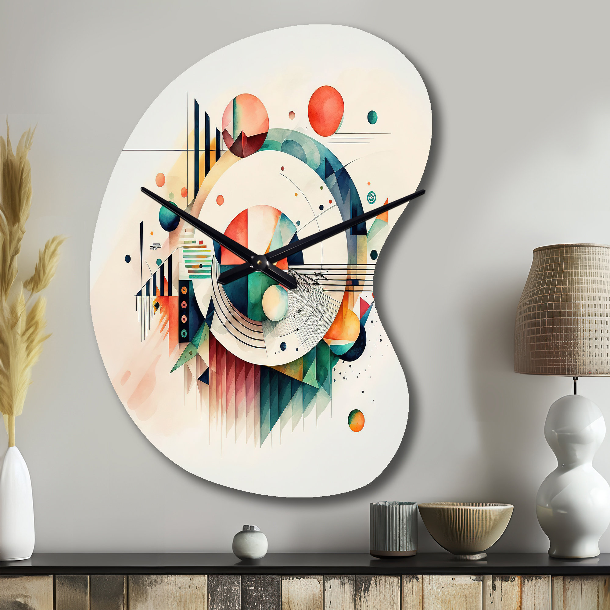Design Art Multi-Color Geometric Art - Asymmetrical Modern Metal Wall ...